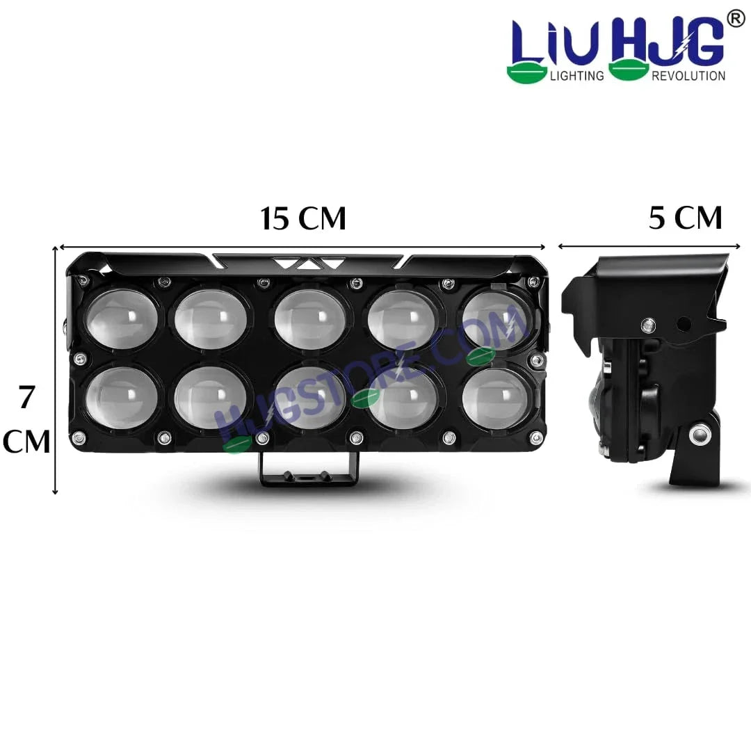 HJG 10 Lens Cube Red Blue 54W JC-34 Foglight with Red Blue Flash Mode ...