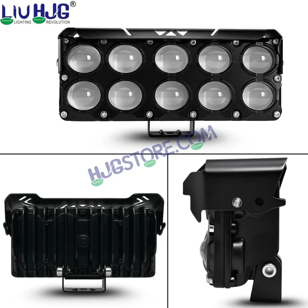 HJG 10 Lens Cube Red Blue 54W JC-34 Foglight with Red Blue Flash Mode ...