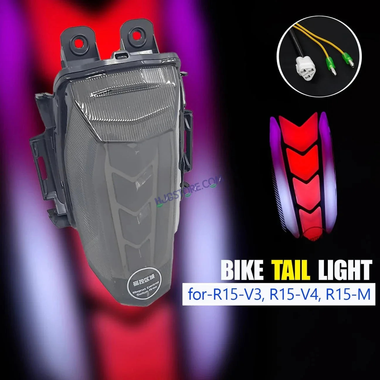 HJG R15 Tail Light Assembly Arrow Multicolor Bike Tail Light Brake Lig ...
