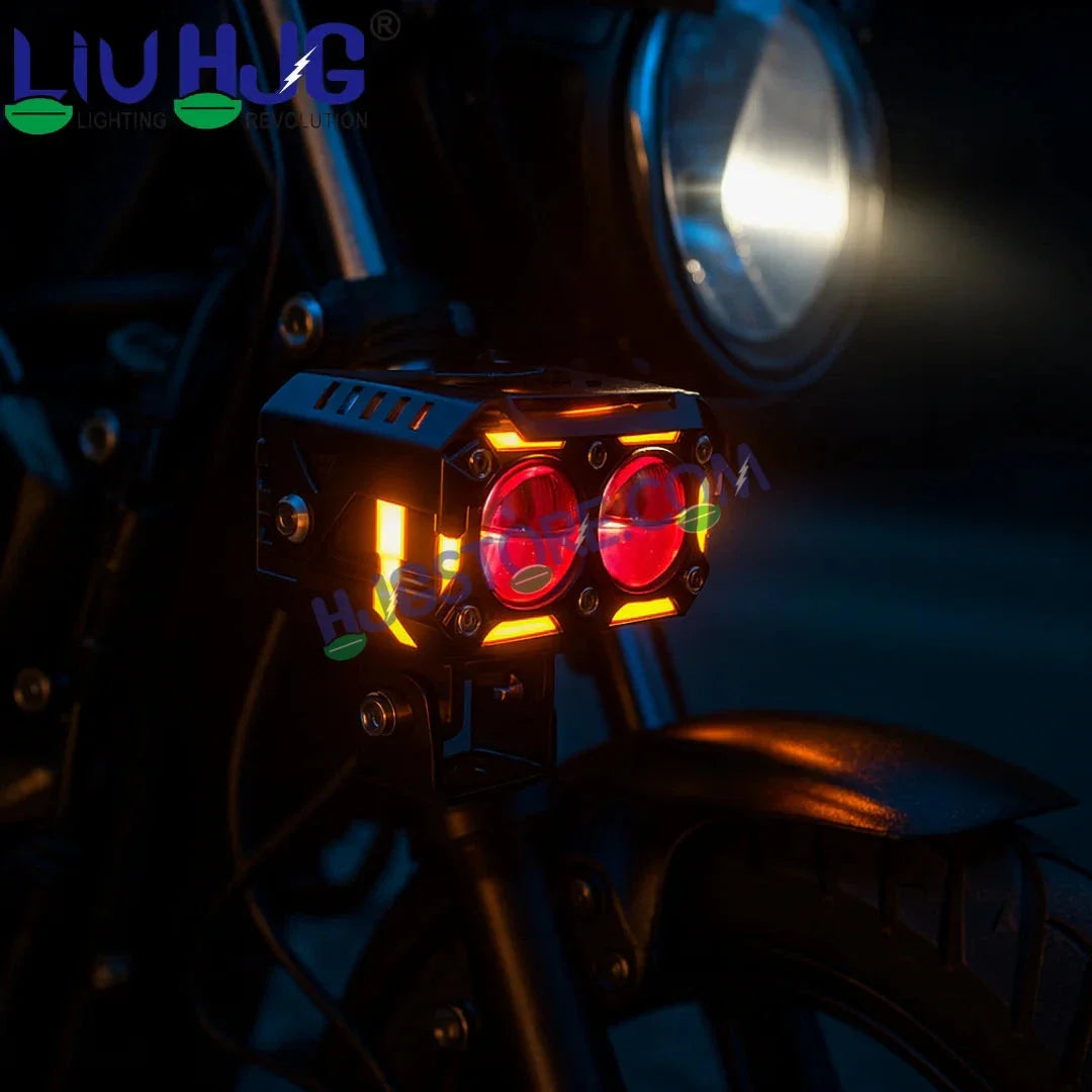 HJG New 120W Future Eyes Ring DRL 2 LED Projector Foglight with Wiring ...