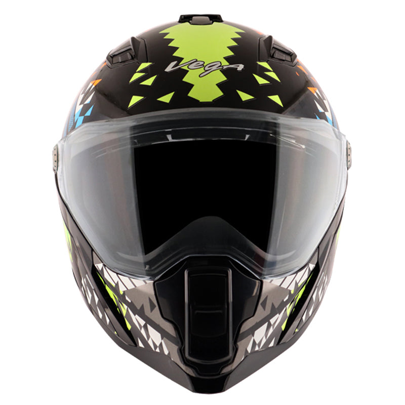 Vega Storm Atomic Black Neon Yellow Helmet | Shop Helmets at BIKERSTORE ...